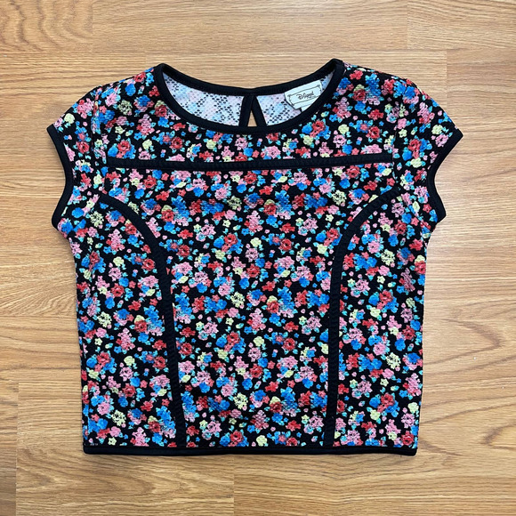 Disney | Shirts & Tops | Dsigned Disney Floral Short Sleeve Shirt ...
